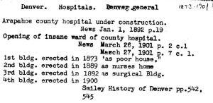 Denver General Hospital Approx 1910 | AcrosstheCreek